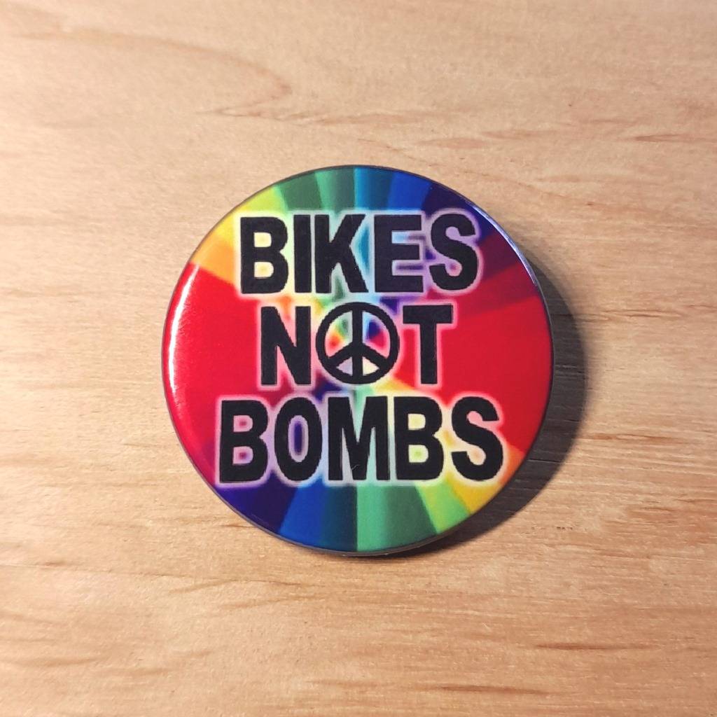 Bikes Not Bombs! – Badges and magnets – Rainbow Badges