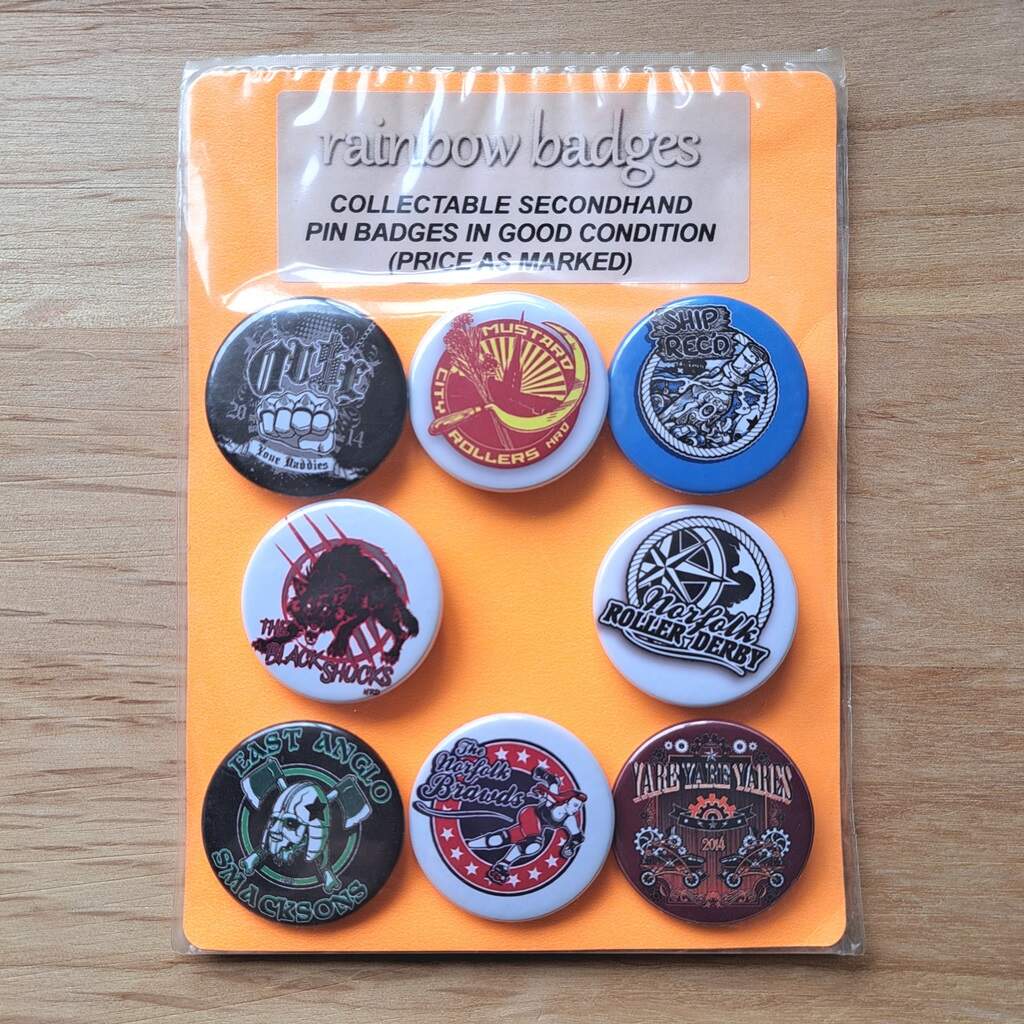 Rainbow Badges/Roller derby pin badges